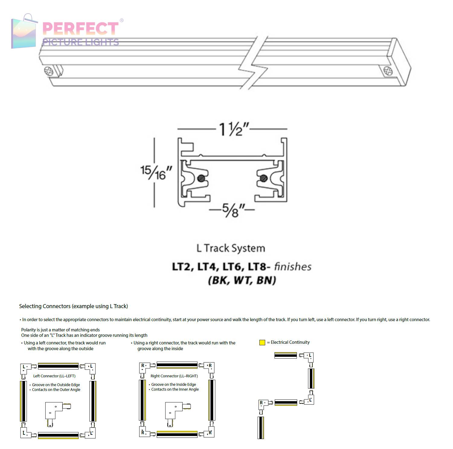 L Series Track - Eight Foot Track with 2 Endcaps in White - LT8-WT ...