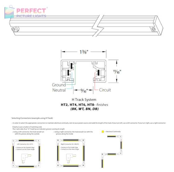 H Series Track - Eight Foot Track with 2 Endcaps in Black - HT8-BK ...