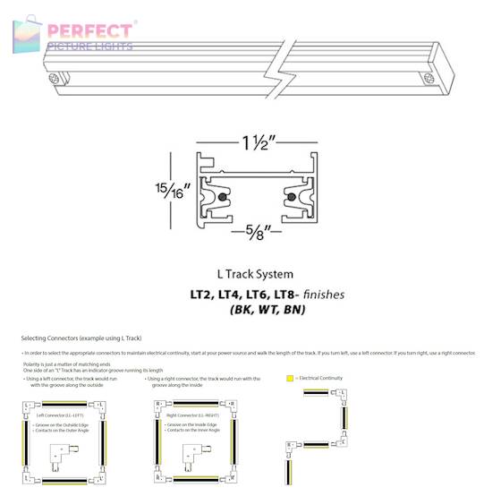L Series Track - Four Foot Track with 2 Endcaps in White - LT4-WT ...